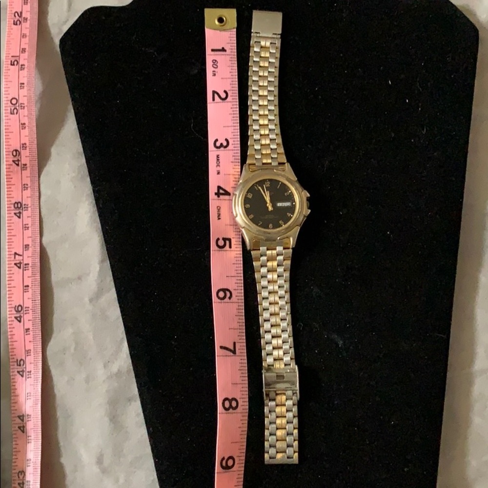 Swanson Watch 2tone Men’s Watch Black Face Guc 9” - Gem